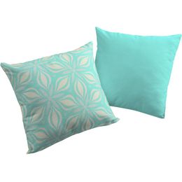Adam Dekokissen &raquo;Retro Floret&laquo; GOTS zertifiziert blau Obermaterial: 100% Baumwolle B/L: 50cm x 50cm, 1 Stk.