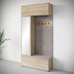 Home Affaire Garderoben-Set &raquo;TEJO&laquo; Komplett-Set, mit Spiegel und gepolsterte Sitzbank, 1 Stk. tlg. Holzwerkstoff B/H/T: 115cmcm x 231,9cmcm x 37,5cmcm