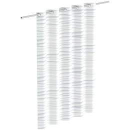 EISL&reg; Duschvorhang &raquo;White Wave&laquo; Breite 180 cm waschbarer Antischimmel Textil Vorhang (H&ouml;he 200 cm) wei&szlig; Polyester B/H: 180cm x 200cm