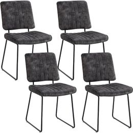 ByLiving Kufenstuhl &raquo;Liam 4er-Set&laquo; (Set) 4 Stk.moderner Stuhl im praktischen 4er-Set mit Metallgestell grau Metall, Polyester, Stoff B/H/T: 45cm x 