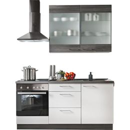 KOCHSTATION K&uuml;che &raquo;Trea&laquo; vormontiert, wahlweise mit E-Ger&auml;ten, Stellbreite 180 cm B/H/T: 180cm x 87cm x 58cm,mit E-Ger&auml;ten, Sp&uuml;lenschrank rechts