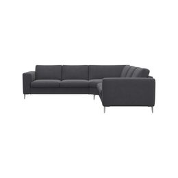 FLEXLUX Ecksofa &raquo;Fiore, gleichschenklig, super Sitzkomfort durch Kaltschaum im Sitz&laquo; breite Armlehnen, F&uuml;&szlig;e Alu grau 100% Polyester B/H/T: 257cm x 