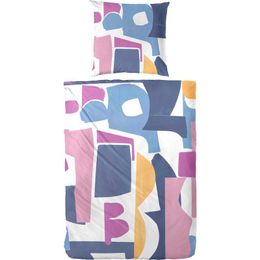 Primera Bettw&auml;sche &raquo;puzzle&laquo; 2 Stk. mit strukturierten und kunstvoll angeordneten Formen bunt Renforc&eacute;, Obermaterial: 100% Baumwolle B/L: 155cm x 220cm, 1 Stk.