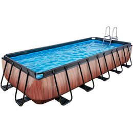 EXIT Framepool BxLxH: 250x540x100 cm, inkl. Sicherheitsleiter, Sandfilteranlage braun &Oslash;/B/H/L: Breite 250cm x H&ouml;he 100cm x L&auml;nge 540cm, 12.600 l