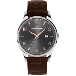 Jacques Lemans Herren Quarzuhr &raquo;London&laquo; Armbanduhr, Herrenuhr, analog, Tag braun Einheitsgr&ouml;&szlig;e
