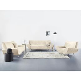 Home Affaire Polstergarnitur &raquo;Saltare elegant & komfortabel,, 3-2-1, bequem, Designfu&szlig;&laquo; 3 Stk. tlg. wei&szlig; 100% Polyester B/H/T: 78cm x 82cm, Webstoff