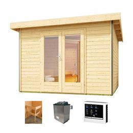 Konifera Saunahaus &raquo;Maiko 1 SET A&laquo; Ofen 9 KW externe Strg easy beige Saunaofen, externe Steuerung, 9 kW