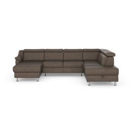 Sit & More sit&more Wohnlandschaft &raquo;Freetown U-Form&laquo; Kopfteilverstellung und Federkern, wahlweise mit Schlaffunktion grau B/H/T: 315cm x 84cm x 216cm, Luxus-