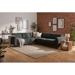 OTTO home Ecksofa &raquo;Sveeva, L-Form, B.288 cm, schwarze Metallf&uuml;&szlig;e&laquo; langlebiger Webstoff, mit Wellenunterfederung, viele Farben grau 100% PES B/H/T: 