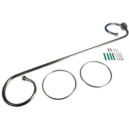 Liedeco Gardinenstange &raquo;Baldachingarnitur&laquo; &Oslash; 12 mm 1 l&auml;ufig-l&auml;ufig Fixma&szlig; grau Metall B/L: 80cm &Oslash; 12mm, 1 l&auml;ufig