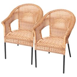 Merxx Gartensessel &raquo;Ravenna&laquo; Set, 2 Stk. tlg. 2er Set, Polyrattan beige B/H/T: 61cm x 87cm x 67cm