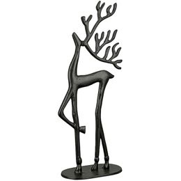 Casablanca by Gilde Tierfigur &raquo;Figur Rentier Nordy schwarz H. 52 cm&laquo; schwarz Aluminium B/H/T: 22cm x 52cm x 10cm