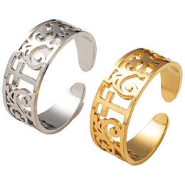 Firetti Ring-Set &raquo;Multipack Schmuck Geschenk Edelstahl Damenring Herrenring Kreuz&laquo; Made in Germany gold 4 g, Edelstahl, 8mm