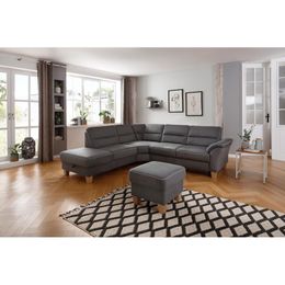 OTTO home Ecksofa &raquo;Soleo L-Form&laquo; komfortable Trapezecke mit Relaxfunktion, optional Schlaffunktion grau Luxus-Microfaser ALTARA NUBUCK (100% Polyester