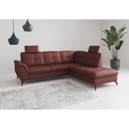 Sit & More sit&more Ecksofa &raquo;Zora&laquo; B/H/T: 212cm, NaturLEDER Stoff, Ottomane rechts, ohne Bett,ohne Bettkasten