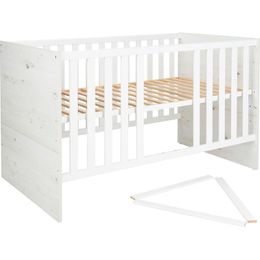 Arthur Berndt Kinderbett &raquo;Kinderbett &raquo;Lavea&laquo; 70 x 140 cm&laquo; wei&szlig; Liegefl&auml;che L&auml;nge B: 140cm x 70cm, H&ouml;he Bett: 84cm H&ouml;he Fu&szlig;teil: 84cm