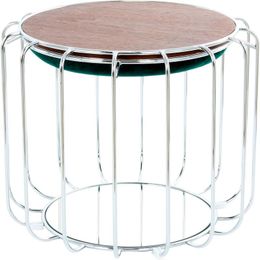 Kayoom Beistelltisch &raquo;Pouf Comfortable 110, abnehmbares und wendbares Oberteil&laquo; 1 Stk. tlg. praktisch umzuwandeln in Tisch oder Hocker, mit Spiegelglas gr&uuml;n 