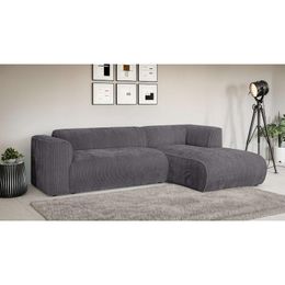 Home Affaire Ecksofa &raquo;GENTON L-Form (257 cm), zeitlos & stilvolles Design,&laquo; Aufwendig gepolstert, in Cord, Chenille und Struktur grau 100% Polyester B