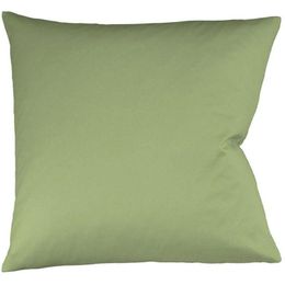 Fleuresse Kissenbezug &raquo;Colours Mako Satin, 100% Baumwolle, mit Rei&szlig;verschluss&laquo; Mako Satin, gl&auml;nzend, glatt, Premium Qualit&auml;t gr&uuml;n Mako-Satin, Mako-