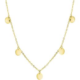 Firetti Damen Kette mit Anh&auml;nger &raquo;Schmuck Geschenk Silber 925 Halsschmuck Halskette Pl&auml;ttchen&laquo; gold Silber 925 (Sterlingsilber), L: 45 B: 1,2mm