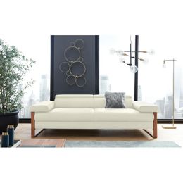 W.Schillig 2,5-Sitzer &raquo;finn&laquo; German Design Award 2016, Fu&szlig;gestell Nussbaum natur, Breite 230 cm wei&szlig; Flachgewebe S22 (100% Polyester);Stoff S37 (100% 