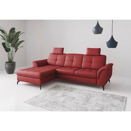 Sit & More sit&more Ecksofa &raquo;Zora&laquo; B/H/T: 262cm x 92cm x 164cm, NaturLEDER , Recamiere links,mit Bett,mit Bettkasten,R&uuml;cken Spannstoff