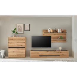 Home Affaire Wohnwand &raquo;City/Giron, moderne Anbauwand, Komplettset in vielen Farben verf&uuml;gbar&laquo; Set, 3 Stk. tlg. braun Holzwerkstoff B/H/T: 360cmcm x 