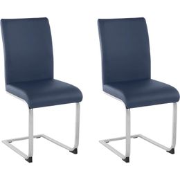 OTTO home Freischwinger &raquo;Charissa&laquo; (Set) 2 Stk.Bezug in verschiedenen Qualit&auml;ten, maximale Belastbarkeit 120 kg blau Holzwerkstoff B/H/T: 44cm x 94cm 