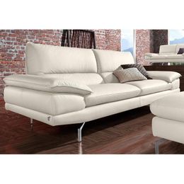 Calia italia 3-Sitzer &raquo;Dave, italienisches Design, erstklassiger Sitzkomfort, Breite 221cm&laquo; in zwei Lederqualit&auml;ten und toller Detailverarbeitung wei&szlig;