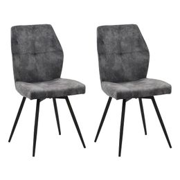 Hela Esszimmerstuhl &raquo;JANINA&laquo; (Set) 2 Stk.360&deg; drehbar schwarz 100% Polyester B/H/T: 46cm x 89cm x 60cm, 2 Stk., Microfaser VINTAGE