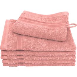 Dyckhoff Waschhandschuh &raquo;Siena&laquo; mit Bord&uuml;re rot Frottier B/L: 16cm x 21cm