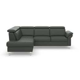 Sit & More sit&more Ecksofa &raquo;Arngast L-Form&laquo; inklusive Kopfteilverstellung und Federkern grau B/H/T: 245cm x 84cm x 194cm, NaturLEDER , Ottomane links, ohne 