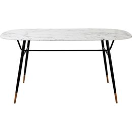 M&ouml;bilia Esstisch &raquo;Alannah&laquo; Tischplatte in Marmoroptik schwarz-wei&szlig; Platte Glas in Marmoroptik, Gestell pulverbeschichtetes Metall B/H/T: 160cm x 77cm x 90cm