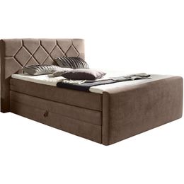 Home Affaire Boxspringbett &raquo;Atlanta&laquo; inklusive Topper und Bettkasten schwarz Kunststoff, Massivholz, Stoff Luxus-Microfaser Kunststoff Massivholz 