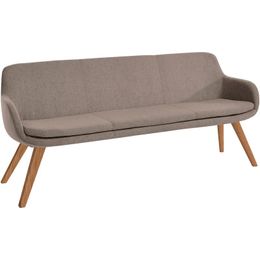 Musterring Essbank &raquo;Tavia&laquo; Stativgestell Wildeiche massiv ge&ouml;lt, Breite 180, 200 oder 220 cm grau 100% PES B/H/T: 180cm x 87cm x 66cm, Flachgewebe