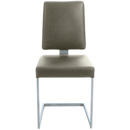K+w Komfort & Wohnen K+W Komfort & Wohnen Freischwinger () stabiles Hochkantgestell, in Leder oder Microfaser beige B/H/T: 44cm x 96cm x 57cm, Leder Longlife BRONCO