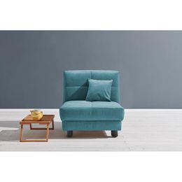ell+ell ell + ell Schlafsofa &raquo;Tilda&laquo; Breite 85 cm, inkl. 1 Zierkissen blau 100% Polyester B/H/T: 85cm x 90cm x 100cm, Flachgewebe, Gel-Sandwichpolster, ohne 