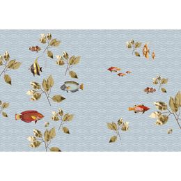 Livingwalls living walls Fototapete &raquo;Walls by Patel Brilliant Fish 1&laquo; glatt Vlies, Wand, Schr&auml;ge blau Vlies B/L: 4m x 2,7m