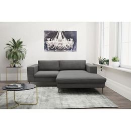 DOMO collection Ecksofa &raquo;Modica kompakt und elegant, Breite 244, L-Form&laquo; Auch in Cord, Fu&szlig;h&ouml;he passend f&uuml;r g&auml;ngige Saugroboter! grau 100% Polyester B/