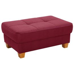 OTTO home Hocker &raquo;Puccini&laquo; mit Kontrastnaht rot Luxus-Microfaser Lederoptik (100% Polyester);Luxus-Microfaser ALTARA NUBUCK (100% Polyester) B/H/T: 