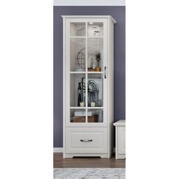 OTTO home Glasvitrine &raquo;Evergreen&laquo; UV lackiert, T&uuml;r mit Sicherheitsglas 4 mm, mit Soft-Close-Funktion beige Glas, Holzwerkstoff Polar Pine Holz Dekor, 