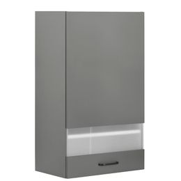 Optifit Glash&auml;ngeschrank &raquo;Elga&laquo; mit Soft-Close-Funktion und Metallgriff, Breite 50 cm grau Holzwerkstoff basaltgrau, B/H/T: 50cm x 89,6cm x 34,9cm, 