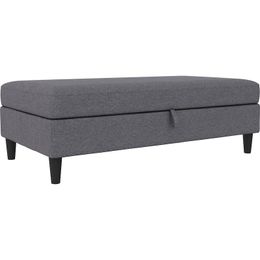 Stauraumhocker &raquo;Hartford&laquo; Polsterhocker mit Stauraum, frei im Raum stellbar, Sitzh&ouml;he 43 cm grau B/H/T: 130cm x 43cm x 69cm, Webstoff