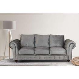 Home Affaire 3-Sitzer &raquo;MENDITTE&laquo; Knopfheftung im Armlehnbereich und an Vorderkante, hohe Qualit&auml;t grau 100% Polyester B/H/T: 225cm x 90cm x 93cm, 