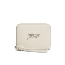 Tommy Jeans Unisex Geldb&ouml;rse &raquo;TJW BOLD MED ZA&laquo; Geldbeutel, Portemonnaie, Money Pocket mit Logoemblem beige Einheitsgr&ouml;&szlig;e