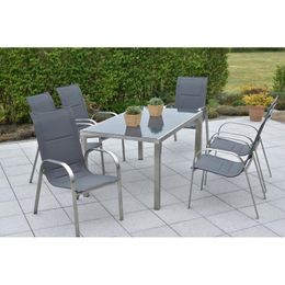 Merxx Garten-Essgruppe &raquo;Lucca&laquo; grau Obermaterial: 100% Polyester. F&uuml;llung: 100% Polyester Einheitsgr&ouml;&szlig;e
