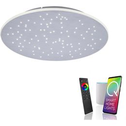 Neuhaus Q SMART HOME LIGHTS LED Deckenleuchte &raquo;Q-NIGHTSKY&laquo; LED-Board 1 Stk. warmwei&szlig; - kaltwei&szlig; silber 1, &Oslash; 48,5cm, 1 Stk.