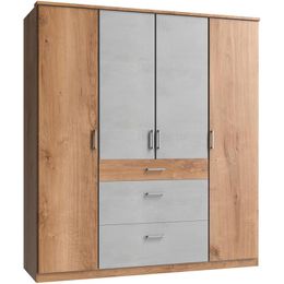wimex Kleiderschrank &raquo;Click&laquo; ohne Spiegel grau B/H/T: 180cm x 199cm x 58cm, T&uuml;ren: 4 Stk.