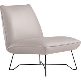 Egoitaliano Sessel &raquo;Lia Loungesessel, elegant und stylisch, toller Sitzkomfort&laquo; extravaganter Designsessel, Solit&auml;rsessel grau Leder &raquo;BULL&laquo; (echtes Rindsleder). 