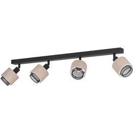 Eglo Deckenleuchte &raquo;Rosley Deckenstrahler, Textil und Metall, schwenkbare Spots, E14&laquo; E14 1 Stk. Spot - L75 x B9 x H18,5 cm - schwarz - 4X40W exkl. 4,